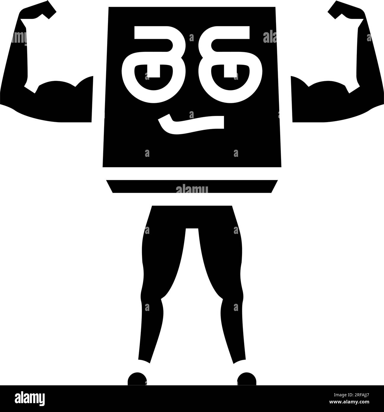 strong cardboard box character glyph icon vector illustration Stock ...