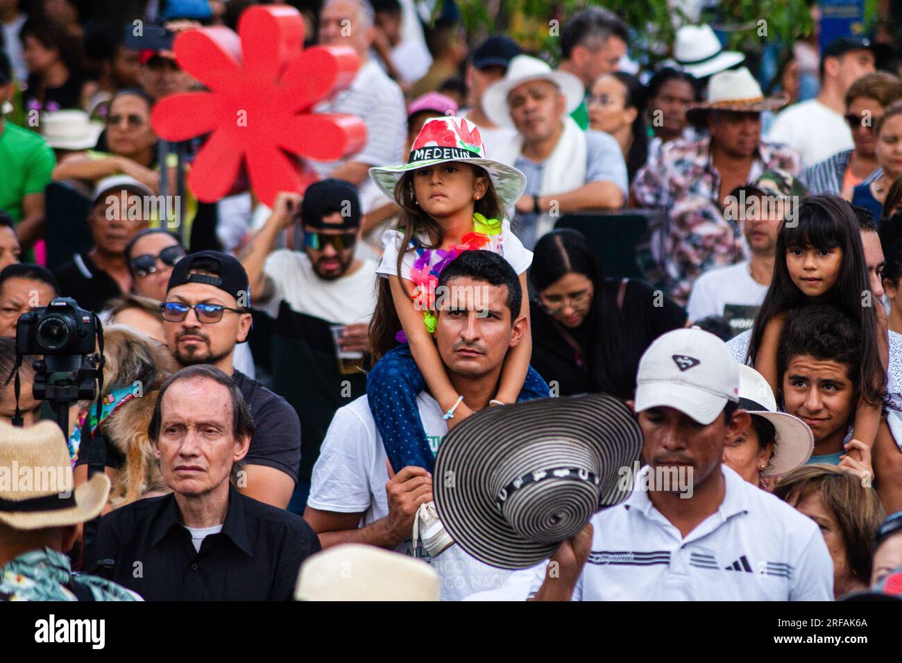 Medellin, Colombia. 30th July, 2023. Local artist perform for festival ...
