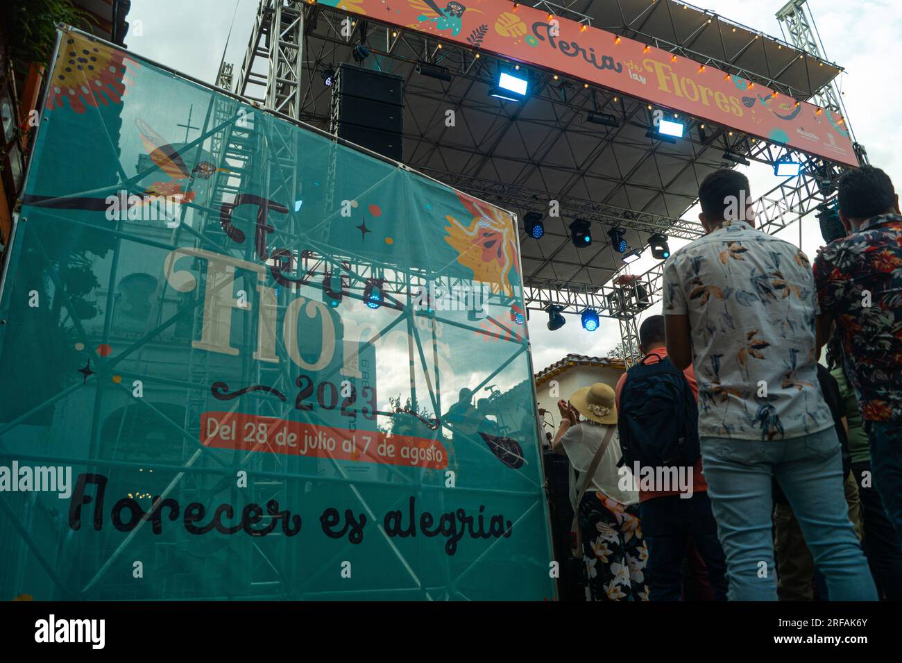 Medellin, Colombia. 30th July, 2023. Local artist perform for festival ...