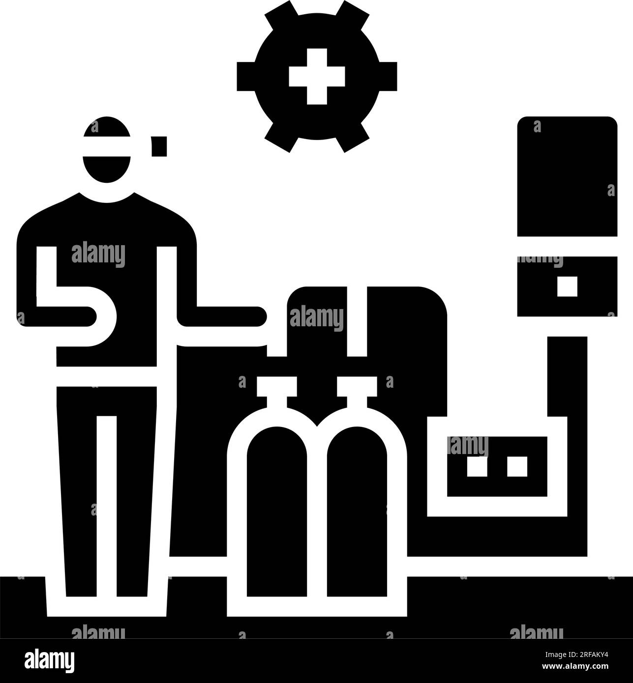 installation gas service glyph icon vector illustration Stock Vector ...