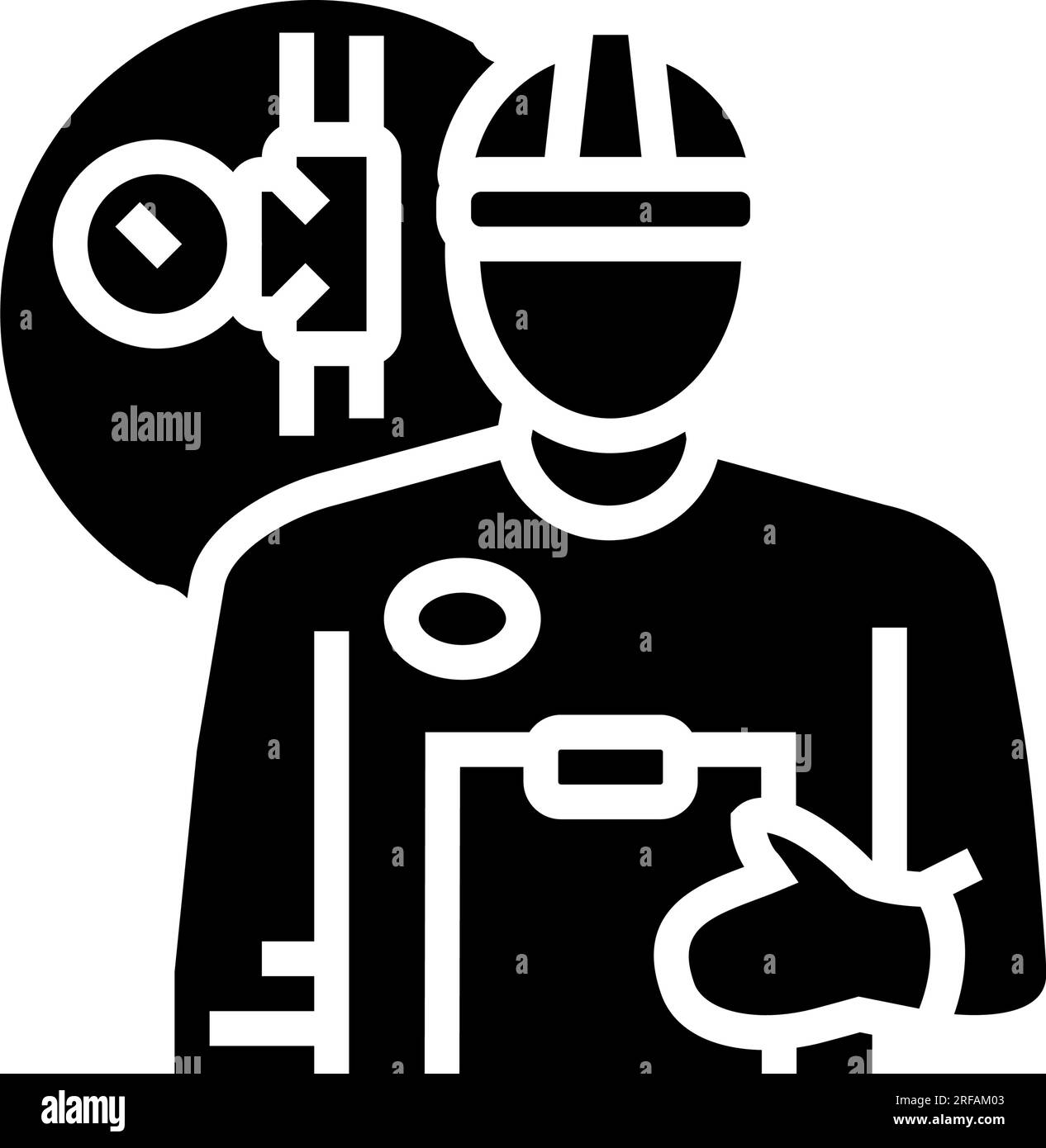 inspection gas service glyph icon vector illustration Stock Vector ...