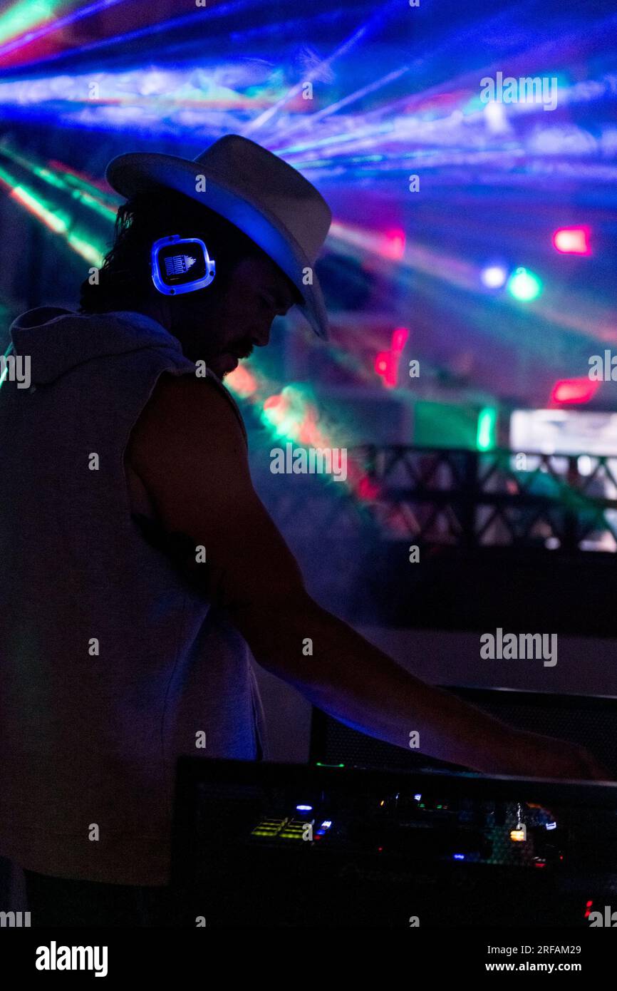 Seattle, USA. 23 Jul, 2023. Early in the evening a DJ spinning a Sound ...