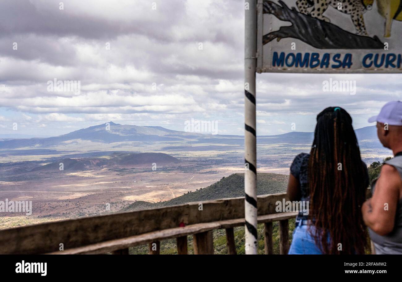 Rift Valley Province, Kenya. 2nd Jan, 2023. Tourists enjoy the scenery ...