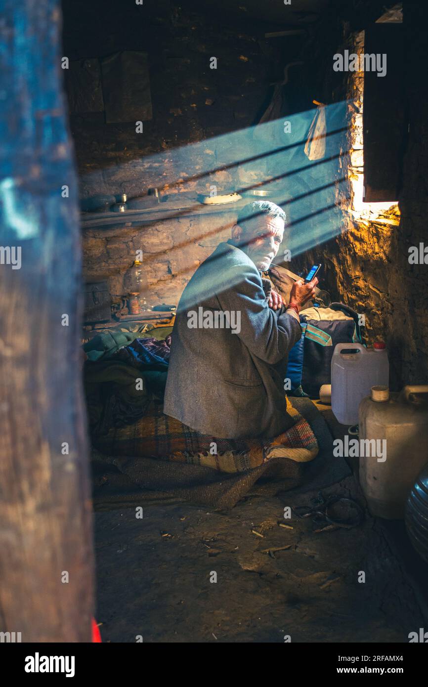Oct.14th 2022 Uttarakhand, India. Artistic vintage capture: Indigenous ...