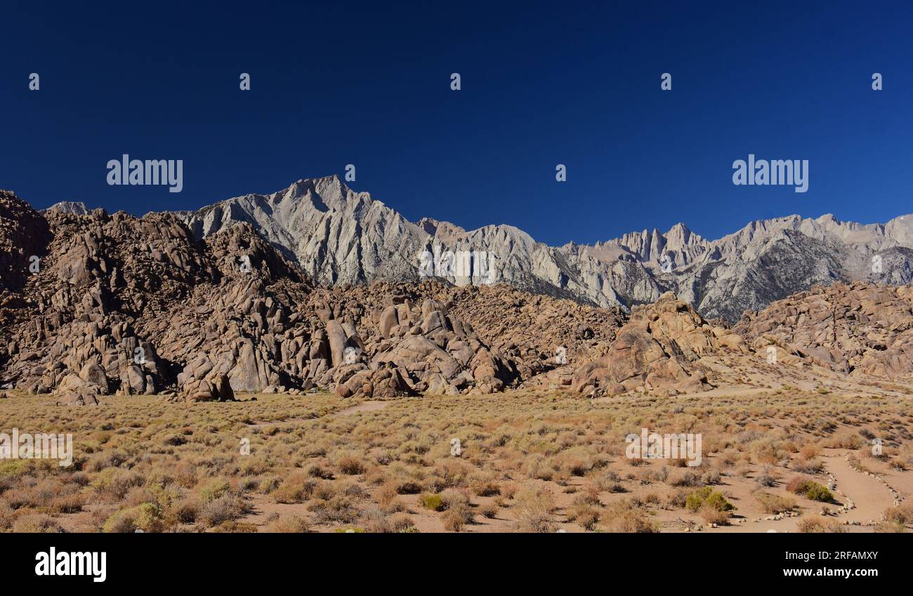 mount whitney, the eastern sierras, and the wildly eroded rock ...