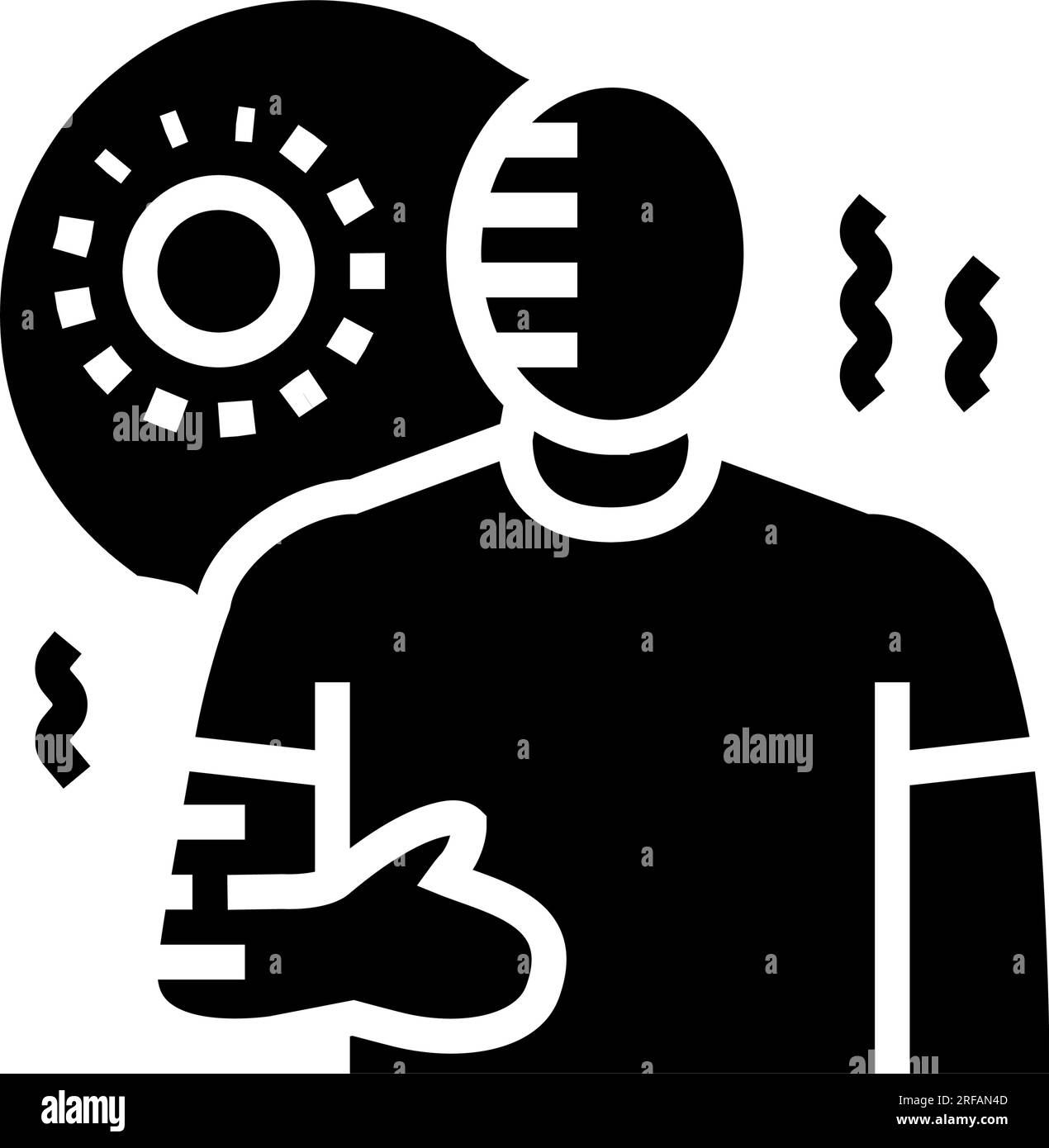 sunburn hot glyph icon vector illustration Stock Vector Image & Art - Alamy