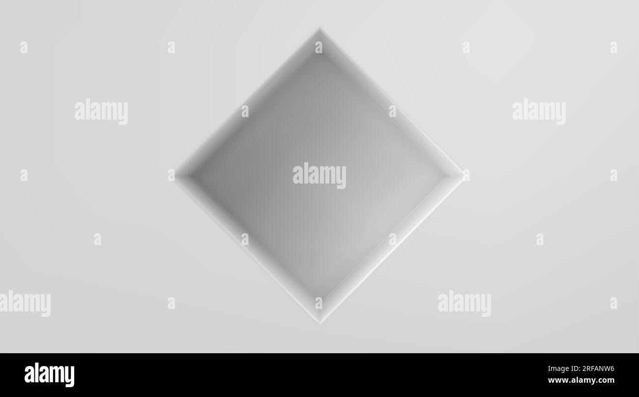 Shelf box frame, empty niche in white wall in museum, gallery, store or ...