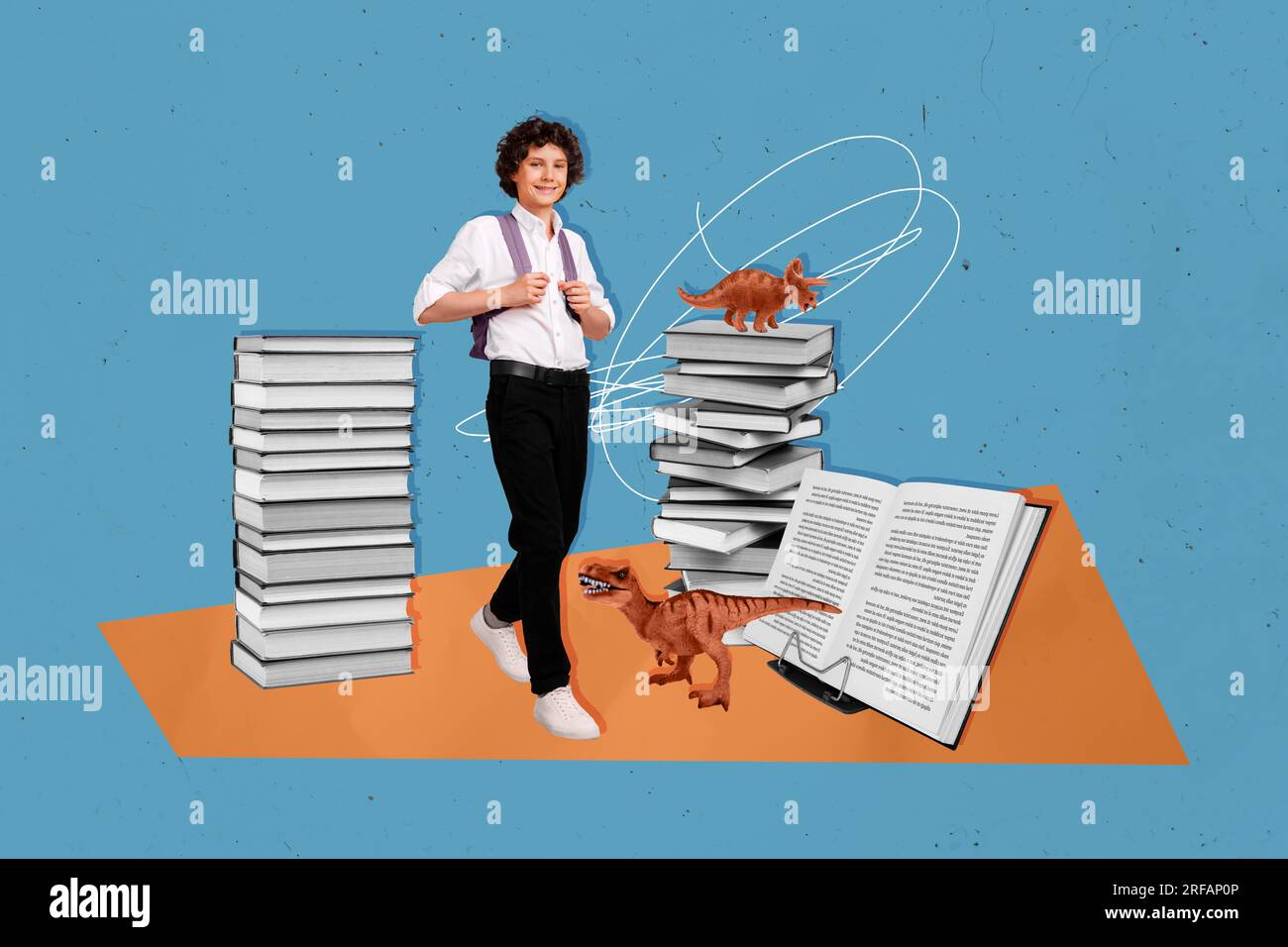 Photo poster banner collage of wild animals history ancient dinosaur ...