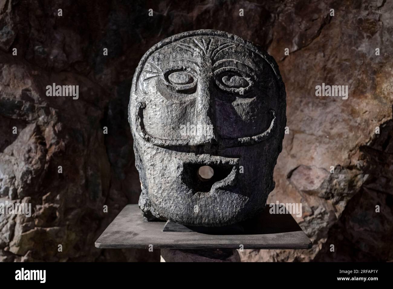 Archaeological find ancient prehistoric stone idol. First floor Stock ...