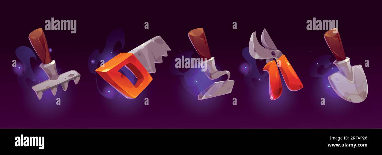 Farm ui gardening game interface icon cartoon vector illustration ...