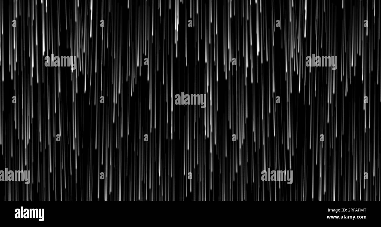 Abstract white lines energy magical glowing rain falling on an abstract ...
