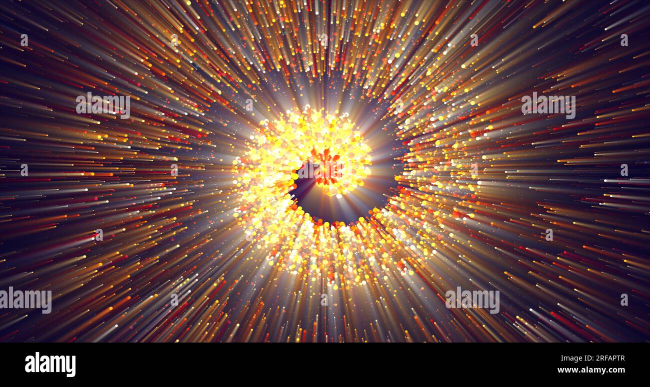 Blue glowing circles particles flying hi-res stock photography and ...