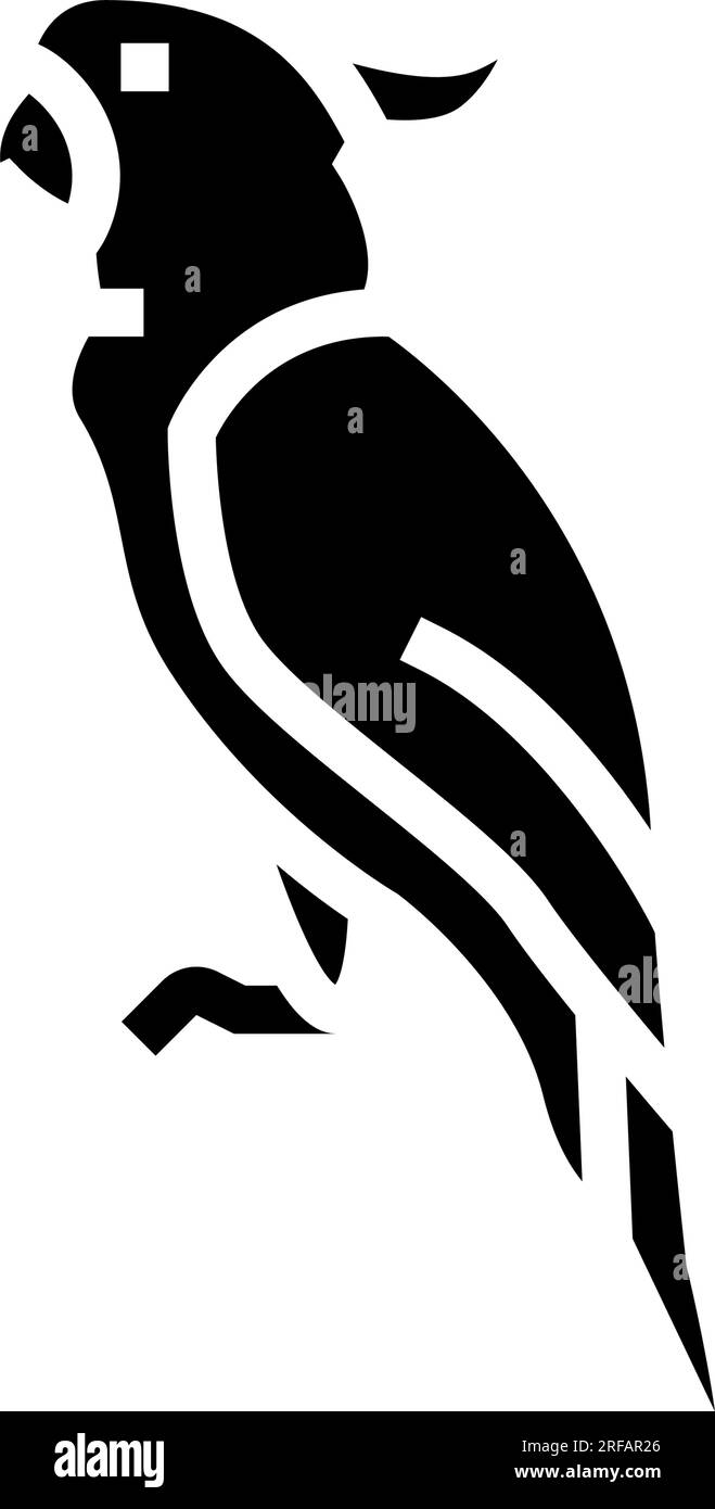 cockatoo parrot bird glyph icon vector illustration Stock Vector Image ...
