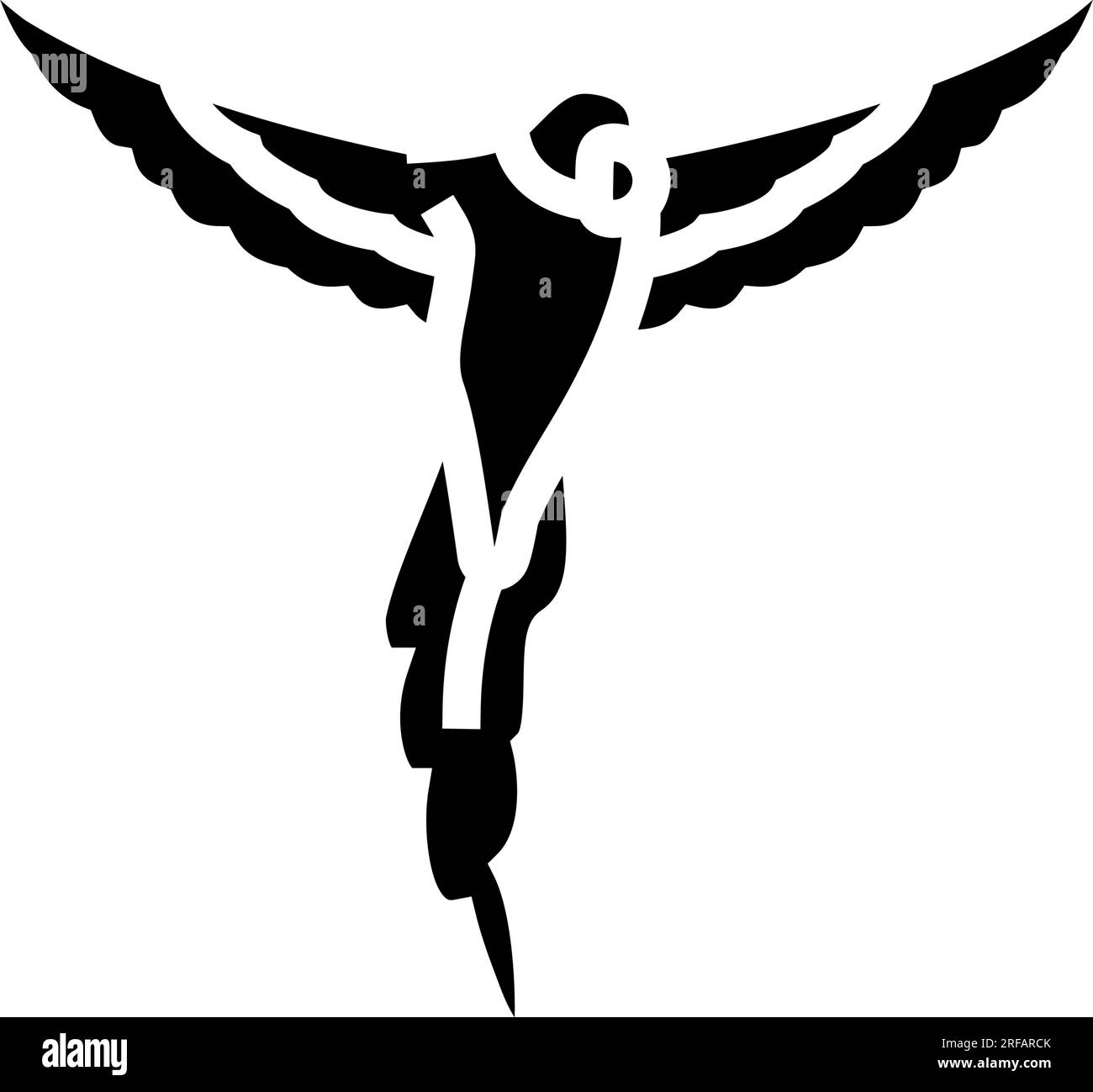 flying parrot bird glyph icon vector illustration Stock Vector Image ...