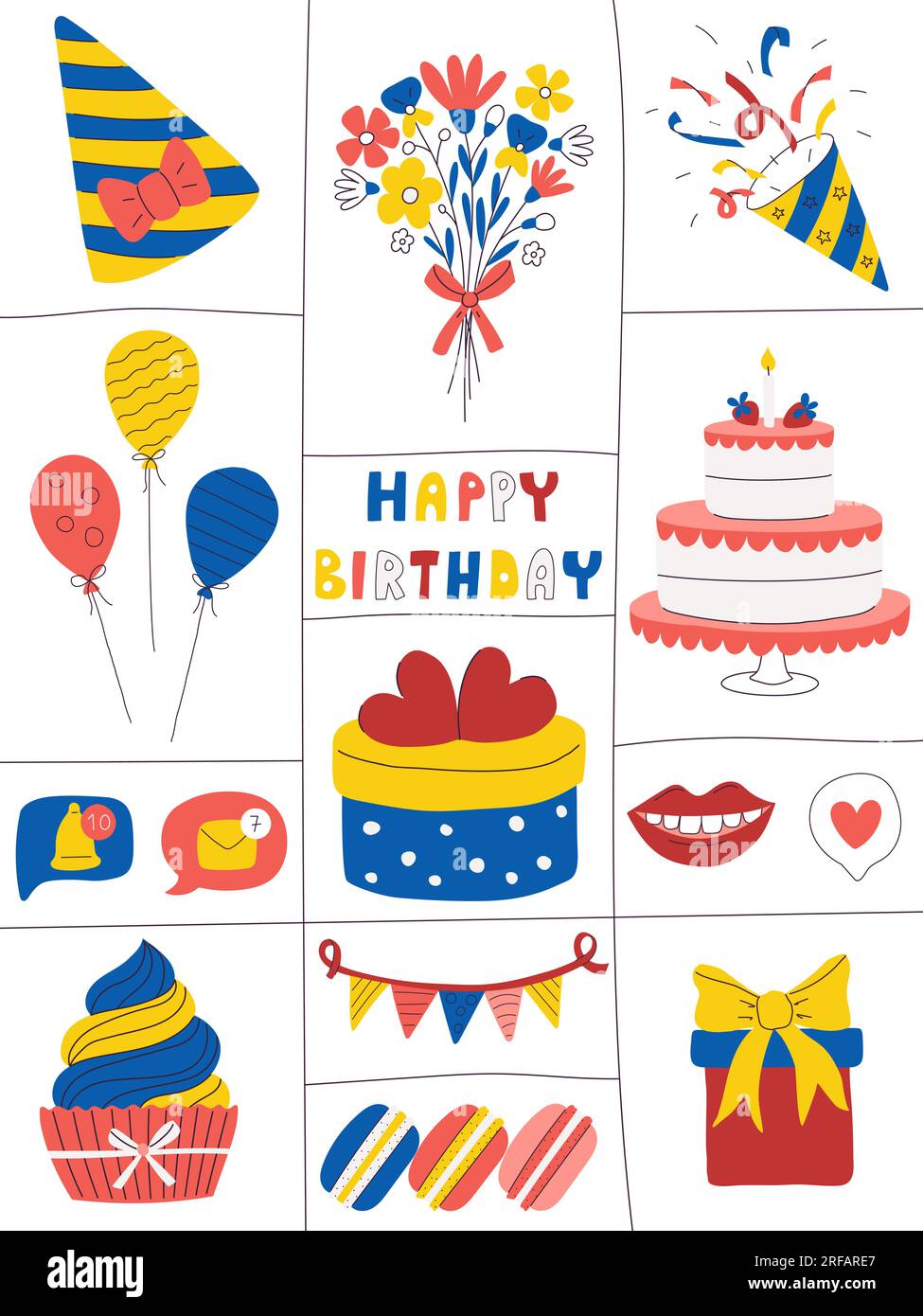 Colorful bright birthday card hi-res stock photography and images - Alamy