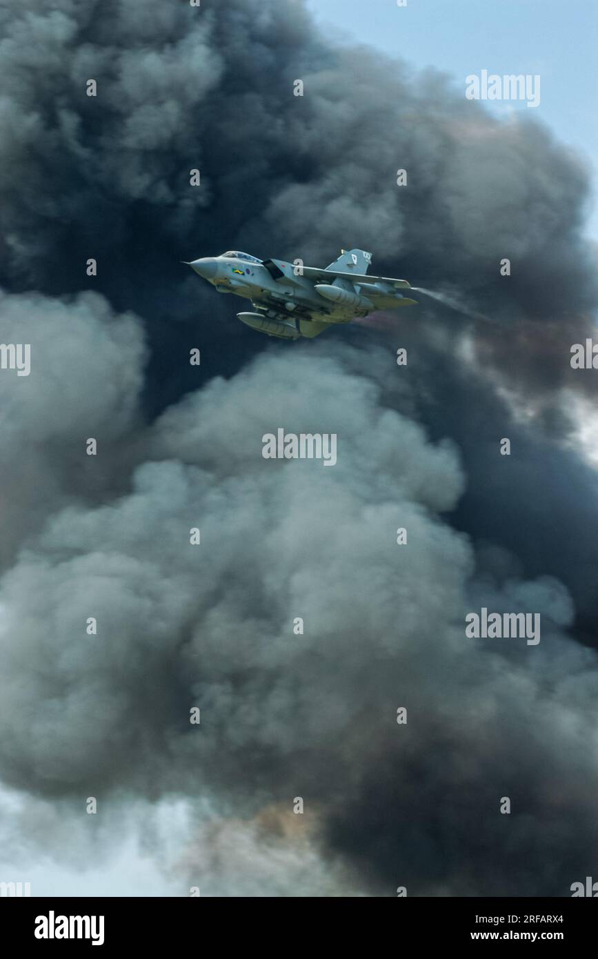 Royal Air Force Panavia Tornado GR4 jet fighter plane taking part in an ...