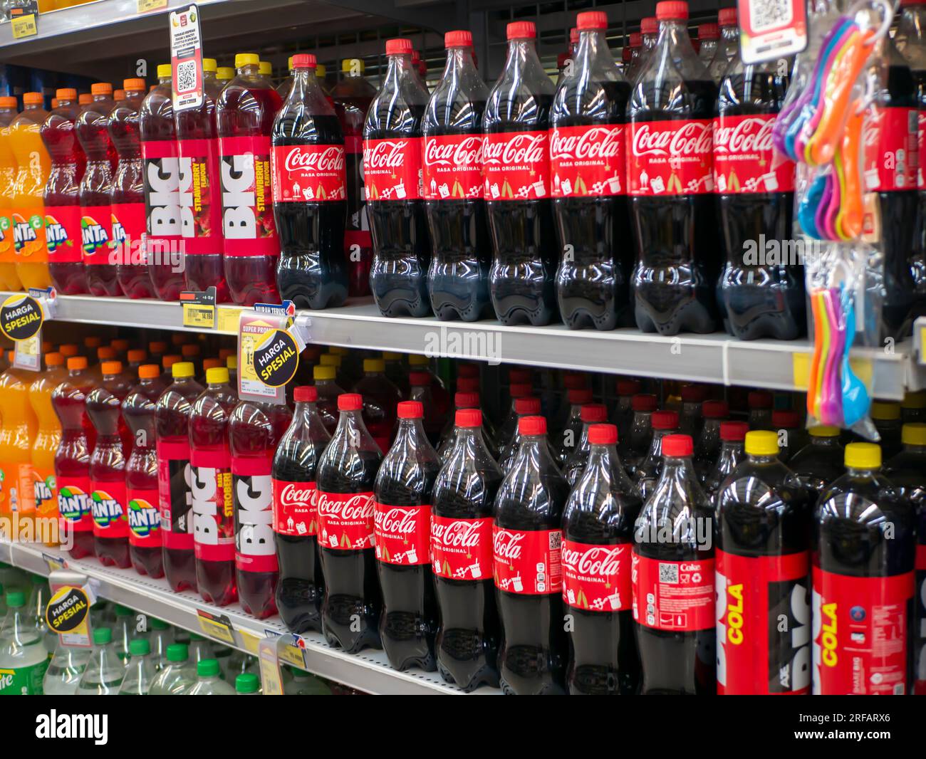 Yogyakarta, Indonesia - July 29, 2023: Variety of soft drinks, with ...