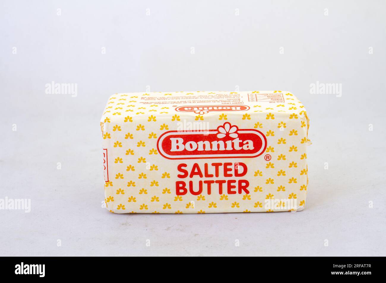 Johannesburg, South Africa - salted butter from Bonnita isolated on a ...