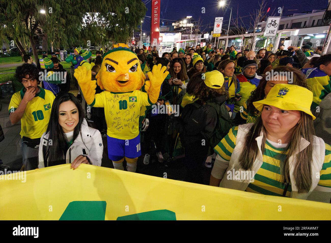 August 2, 2023, Melbourne, Australia: The Brazilian team mascot ...