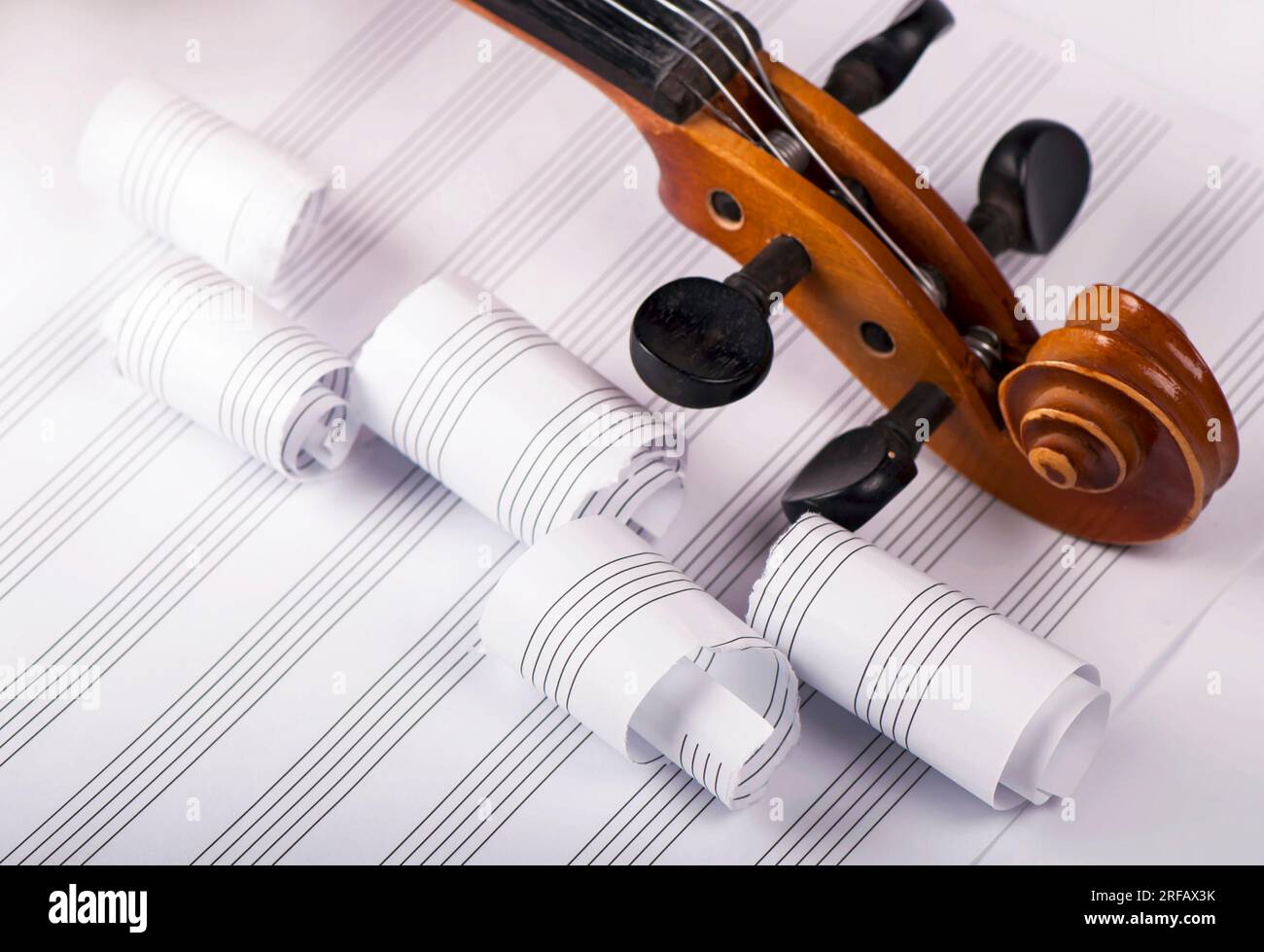 violin and music book. Attributes of the arts.Creative backgroundB ...