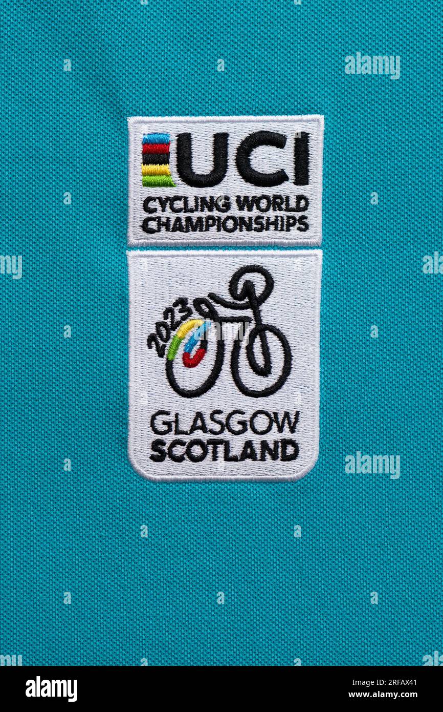 UCI Cycling World Championships Glasgow 2023 logo on event volunteers ...