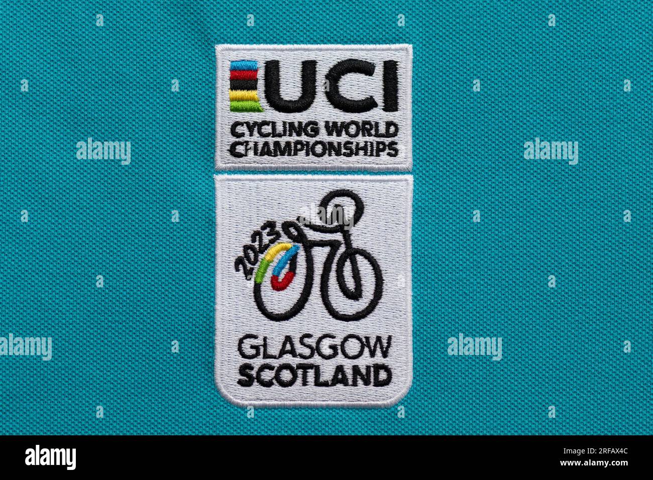 UCI Cycling World Championships Glasgow 2023 logo on event volunteers ...