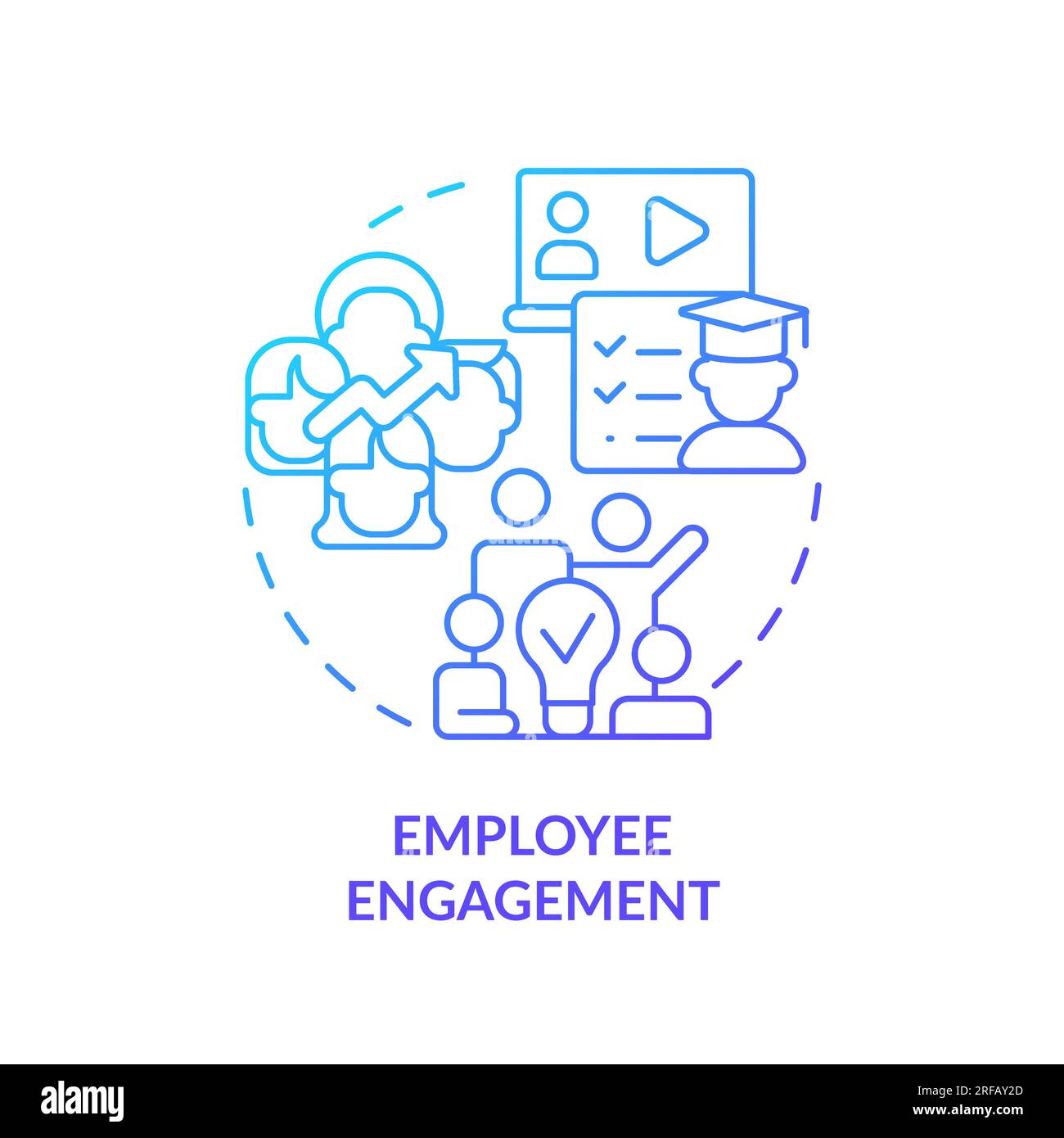 2D gradient employee engagement line icon concept Stock Vector Image & Art - Alamy