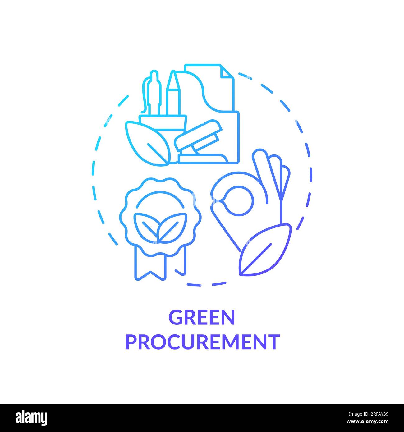 2D gradient green procurement line icon concept Stock Vector Image ...