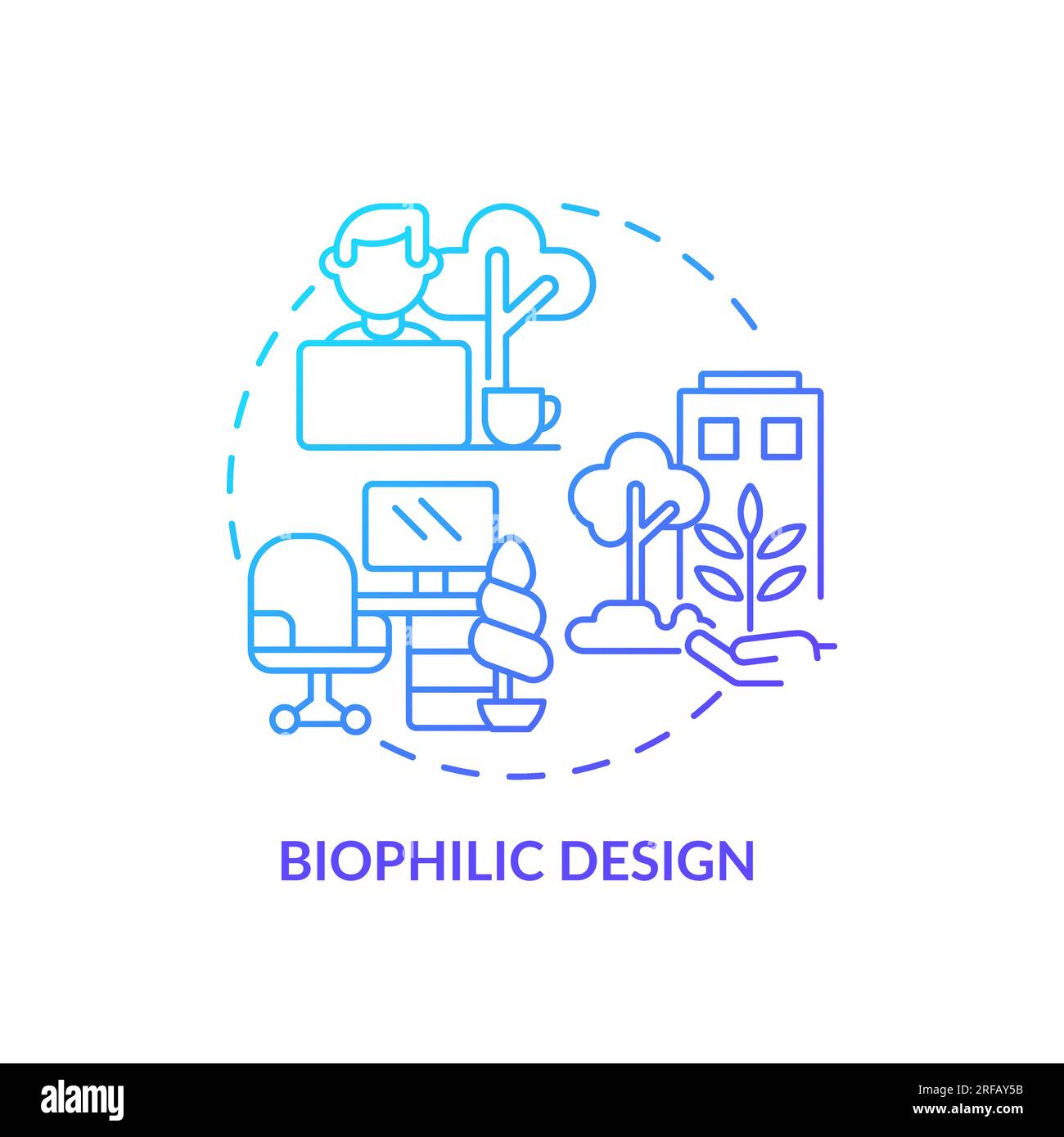 2D gradient biophilic design line icon concept Stock Vector Image & Art - Alamy