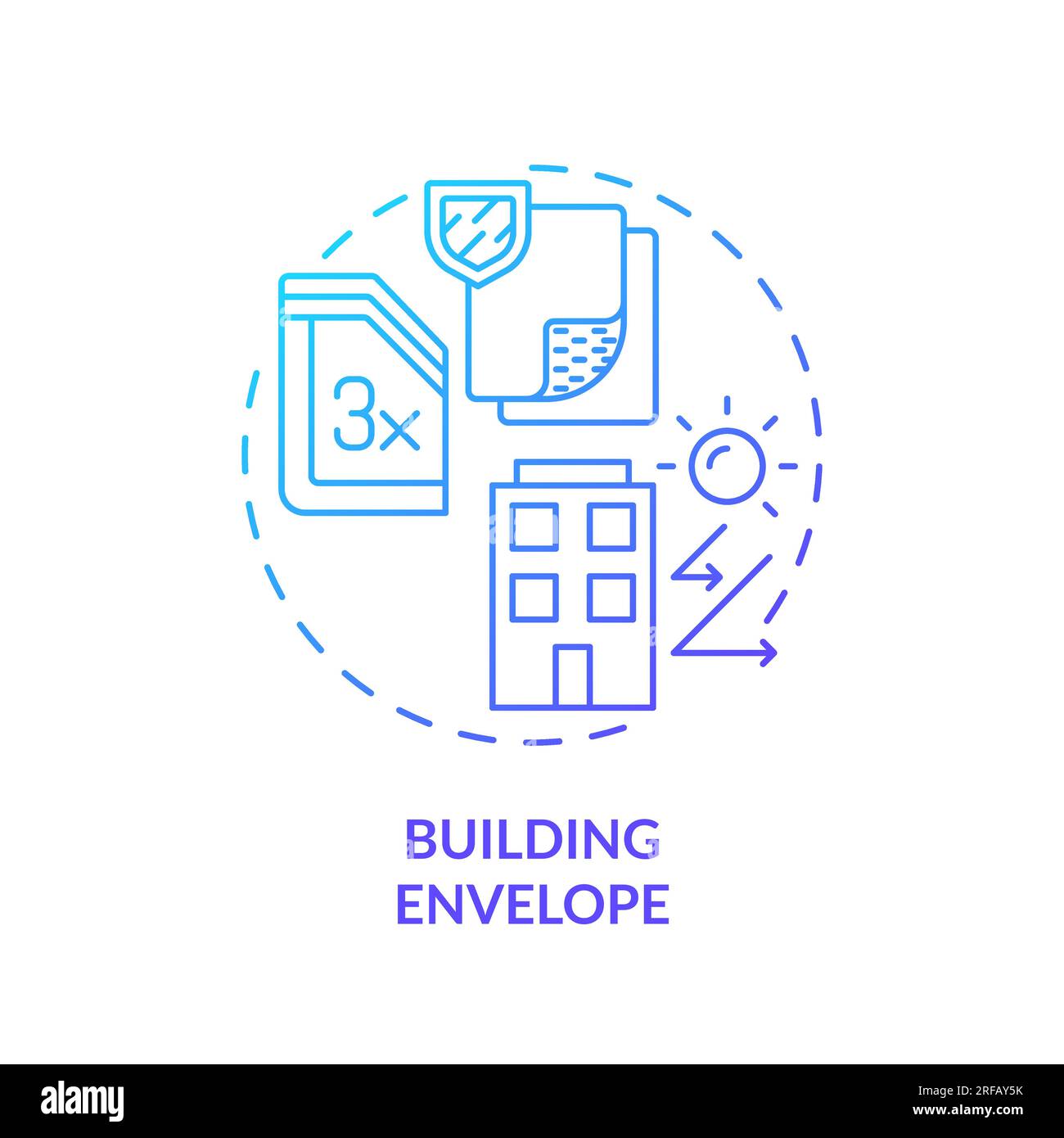 2D gradient building envelope line icon concept Stock Vector Image & Art - Alamy