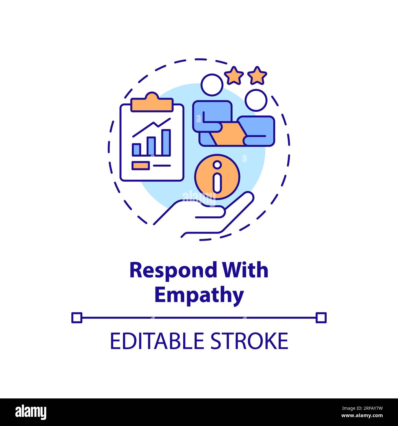 Respond with empathy multi color concept icon Stock Vector Image & Art ...