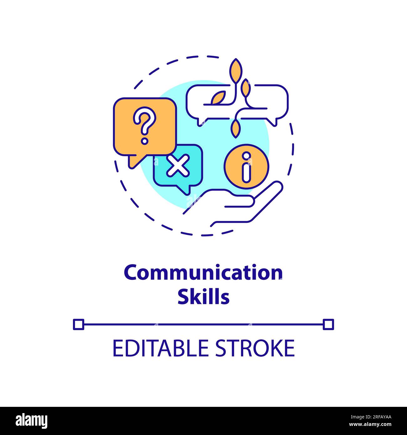 Communication skills multi color concept icon Stock Vector Image & Art ...