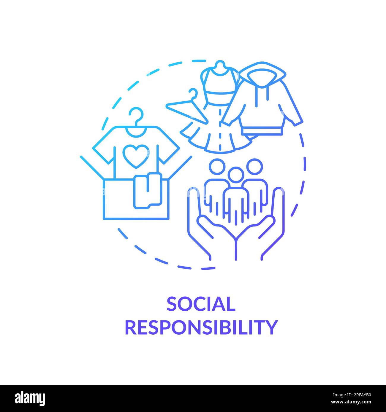 2D gradient social responsibility line icon concept Stock Vector Image ...