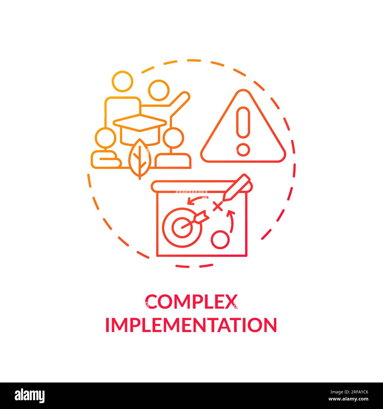 2D gradient complex implementation line icon concept Stock Vector Image ...