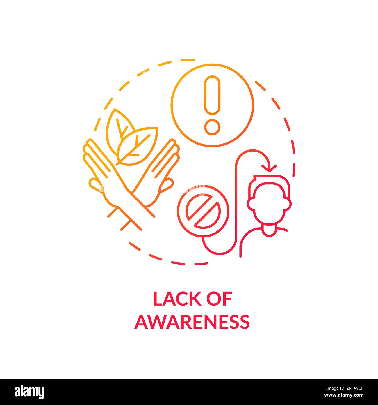 2D gradient lack of awareness line icon concept Stock Vector Image ...