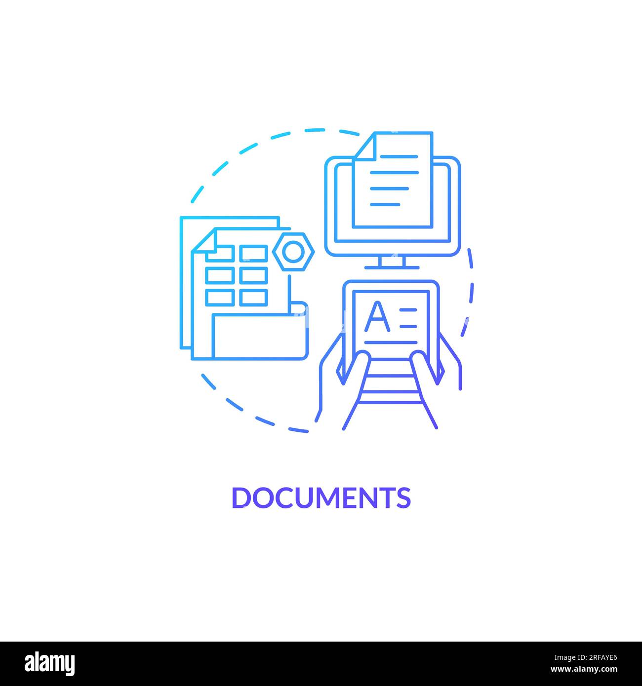 2D gradient documents linear icon concept Stock Vector Image & Art - Alamy