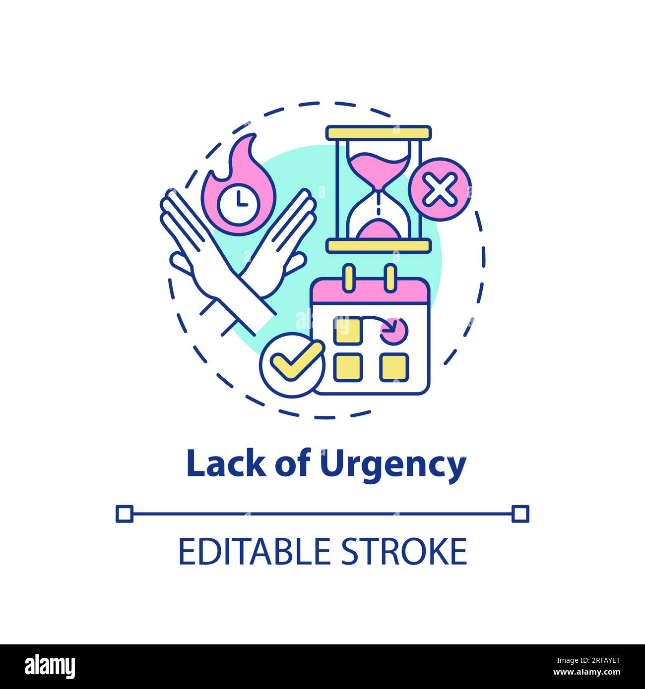 Lack of urgency multi color concept icon Stock Vector Image & Art - Alamy