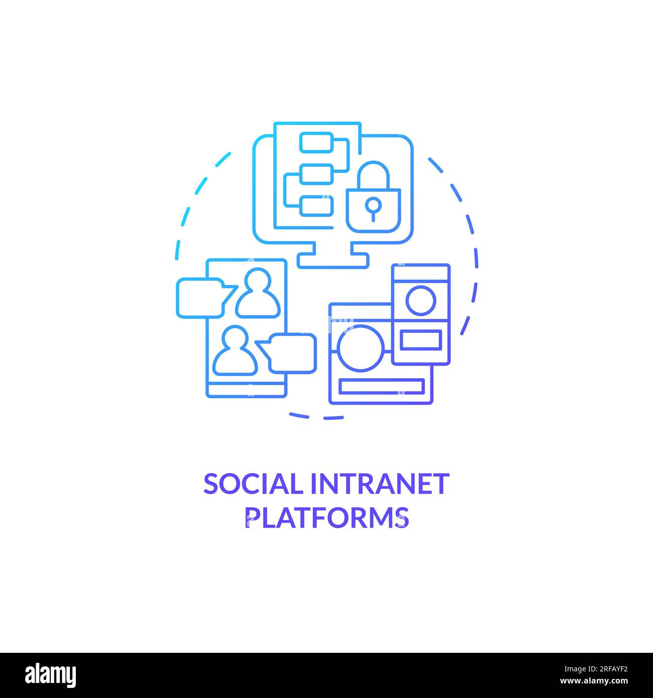 2D gradient social intranet platforms icon concept Stock Vector Image ...
