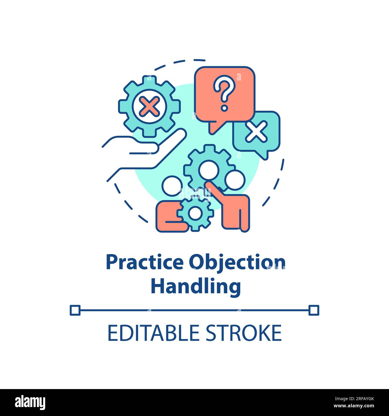 Practice objection handling multi color concept icon Stock Vector Image & Art - Alamy
