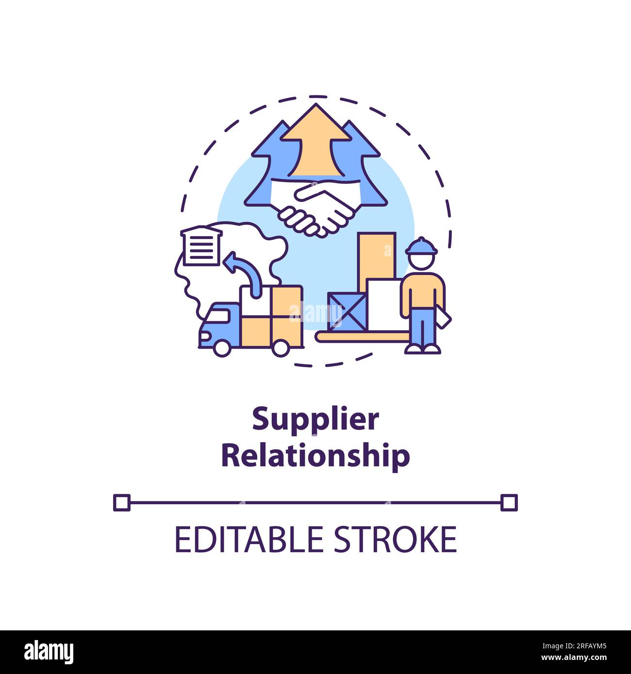 2D customizable supplier relationship line icon concept Stock Vector ...
