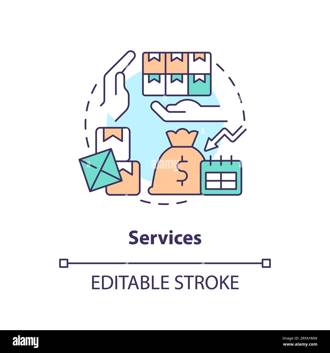 2D customizable services line icon concept Stock Vector Image & Art - Alamy