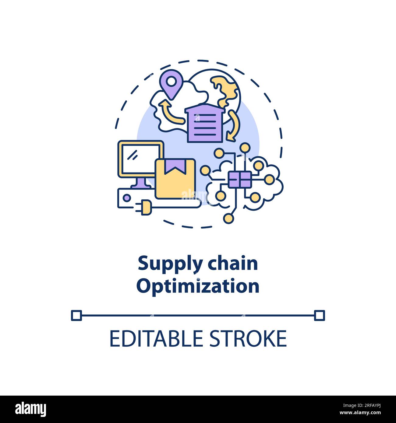 2D supply chain optimization line icon concept Stock Vector Image & Art ... 2D supply chain optimization line icon concept Stock Vector Image & Art ...