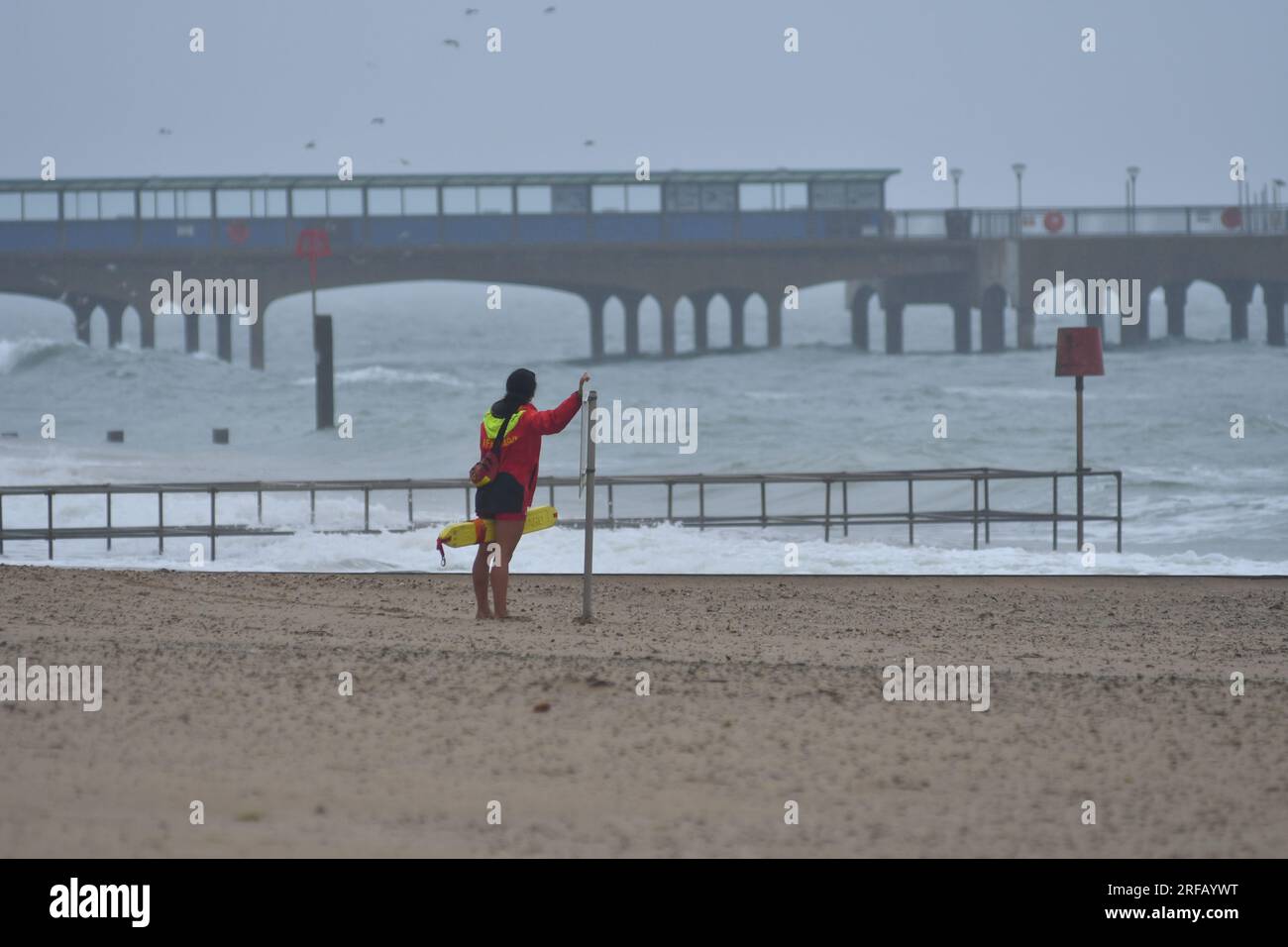 Lifeguard on Boscombe Beach, Bournemouth, Dorset, England, UK, 2nd ...