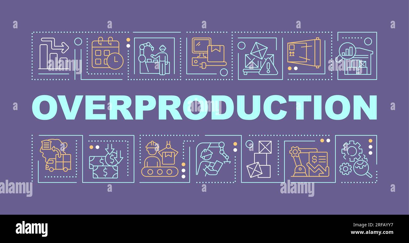 Overproduction text with thin line icons Stock Vector Image & Art - Alamy