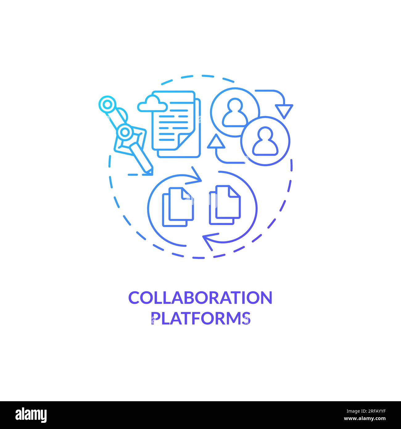 2D gradient collaboration platforms linear icon concept Stock Vector Image & Art - Alamy