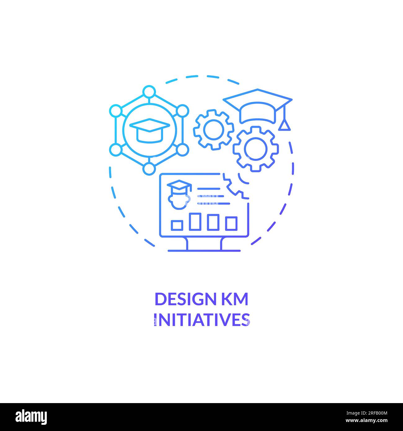 2D gradient design KM initiatives linear icon concept Stock Vector Image & Art - Alamy