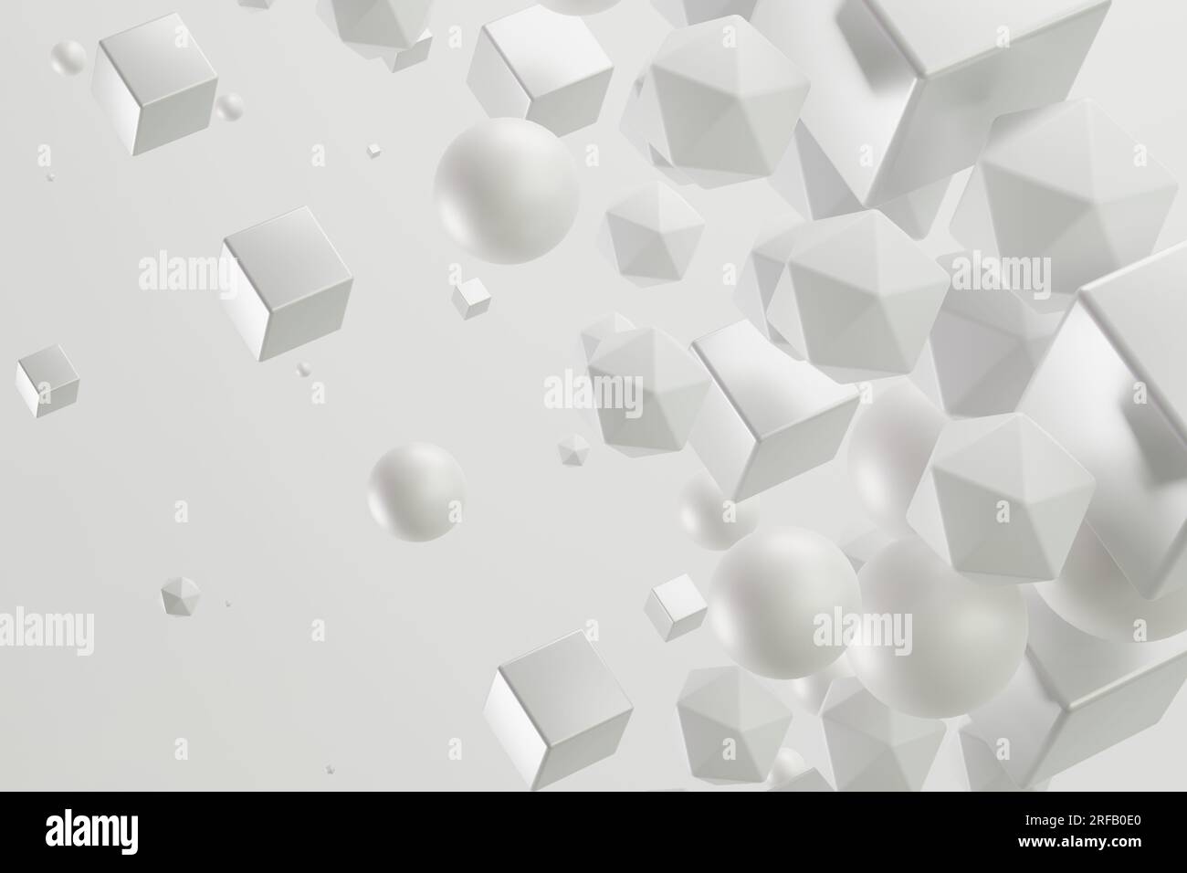 Modern Abstract Chaotic Composition Cube Sphere Polygonal Background Geometric Futuristic