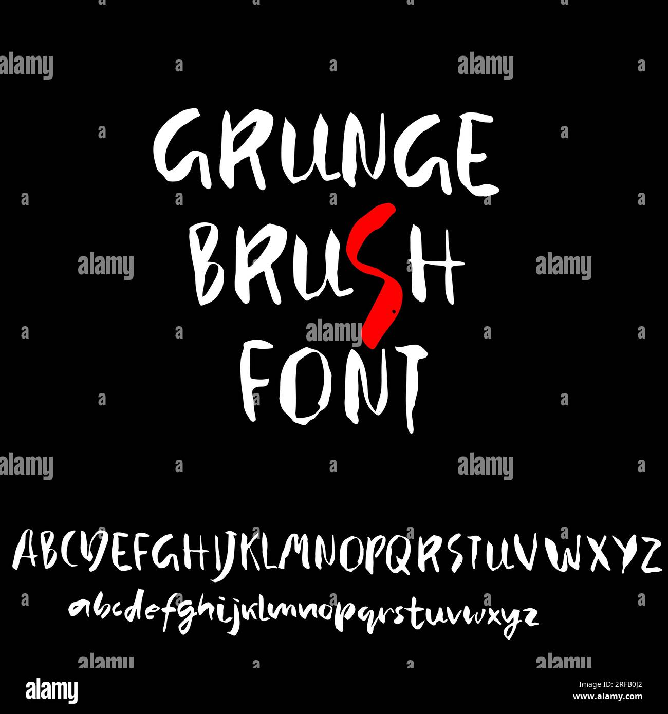 Hand Drawn Modern Brush Font Stock Vector Image & Art - Alamy