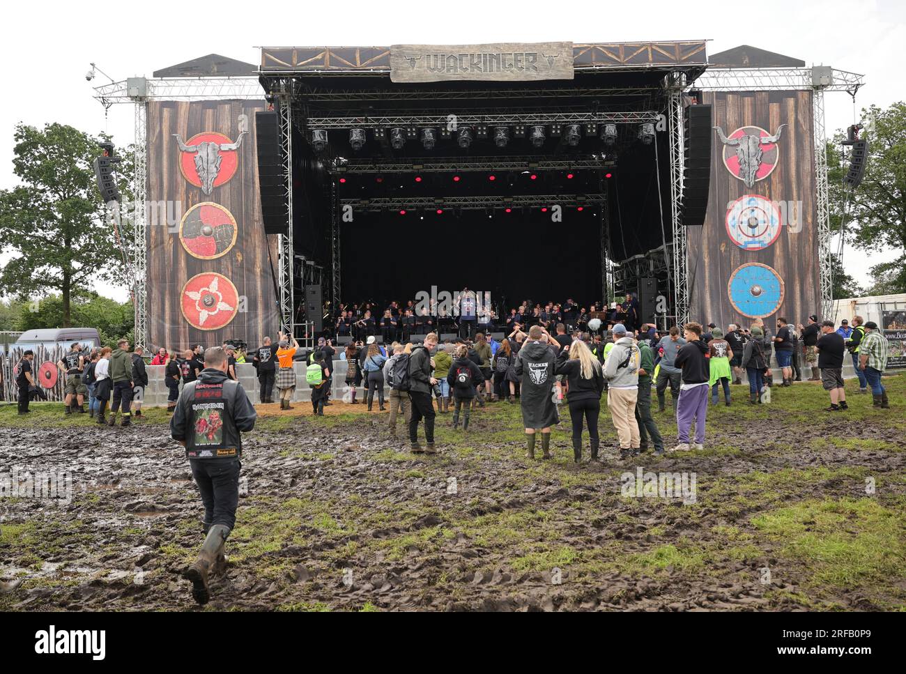 Wacken, Germany. 02nd Aug, 2023. The "Wacken Firefighters" play for the ...