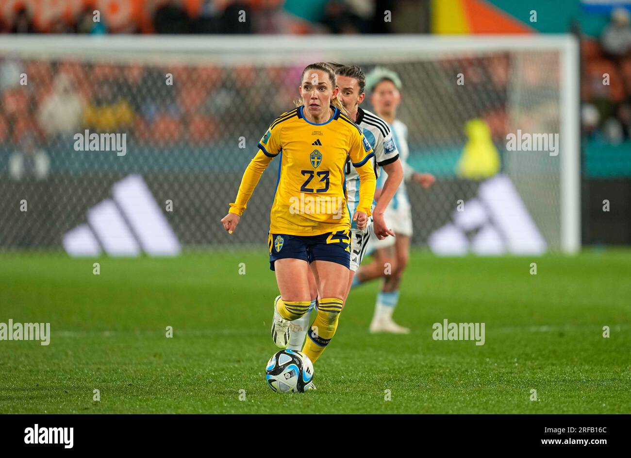 USA. 02nd Aug, 2023. August 02 2023: Elin Rubensson (Sweden) controls ...